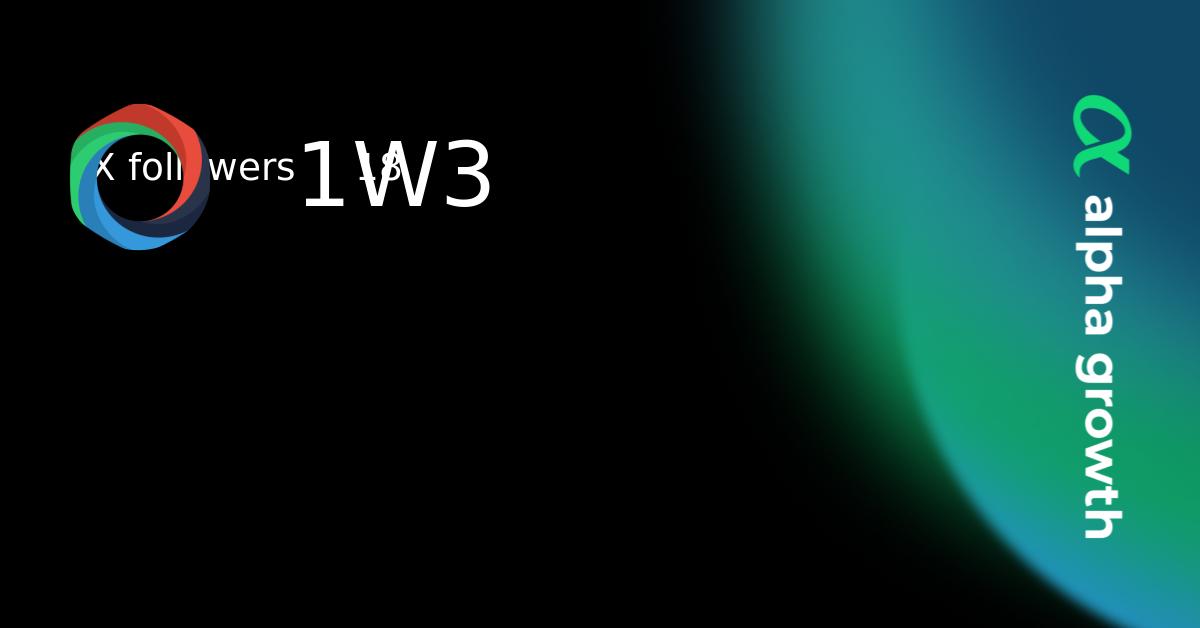 1W3 Crypto Analytics & User Data | AlphaGrowth