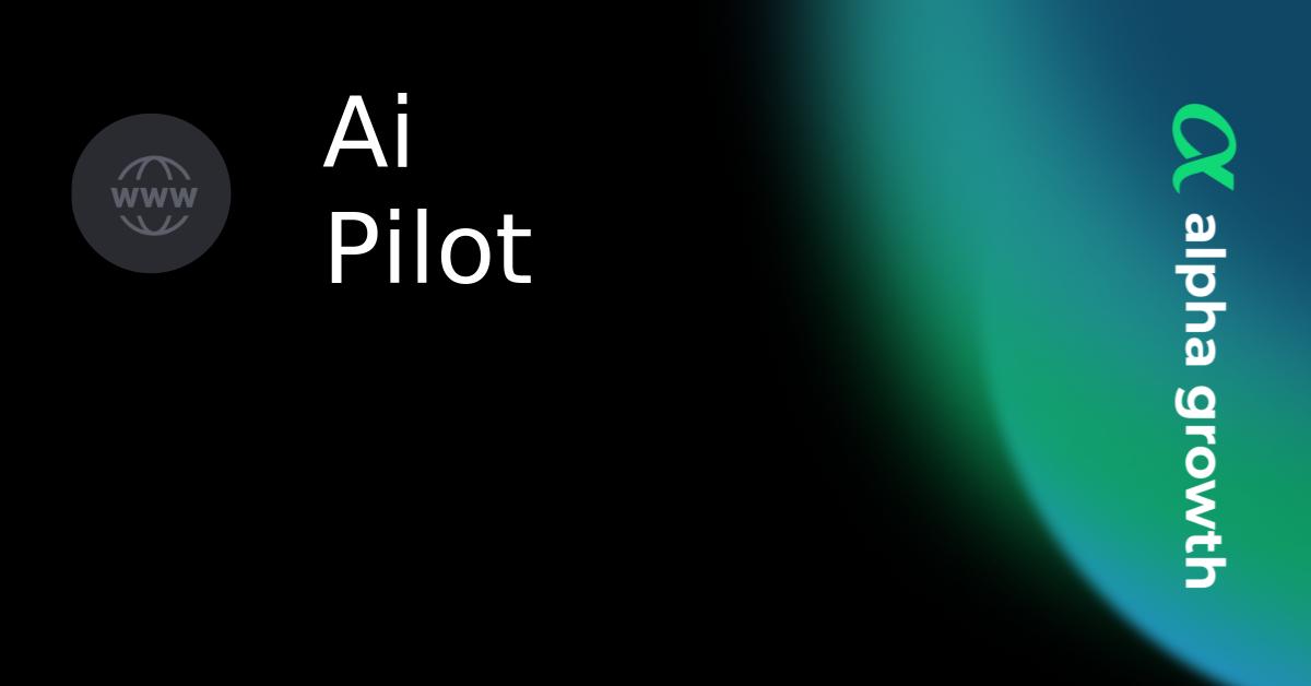 Ai Pilot Crypto Analytics & User Data | AlphaGrowth