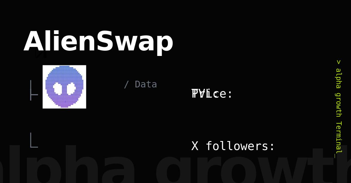 AlienSwap & alien Token Crypto Analytics & User Data | AlphaGrowth