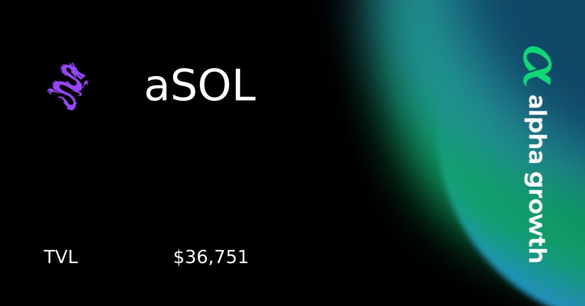 aSOL Crypto Analytics & User Data | AlphaGrowth