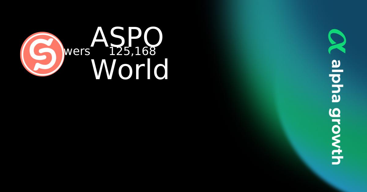 ASPO World & aspo Token Crypto Analytics & User Data | AlphaGrowth