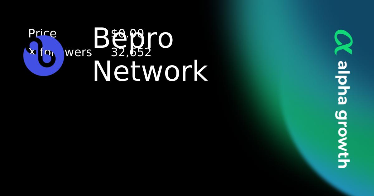 Bepro Network & bepro Token Crypto Analytics & User Data | AlphaGrowth