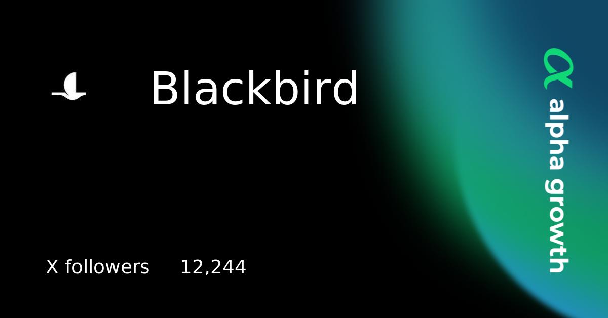 Blackbird Crypto Analytics & User Data | AlphaGrowth