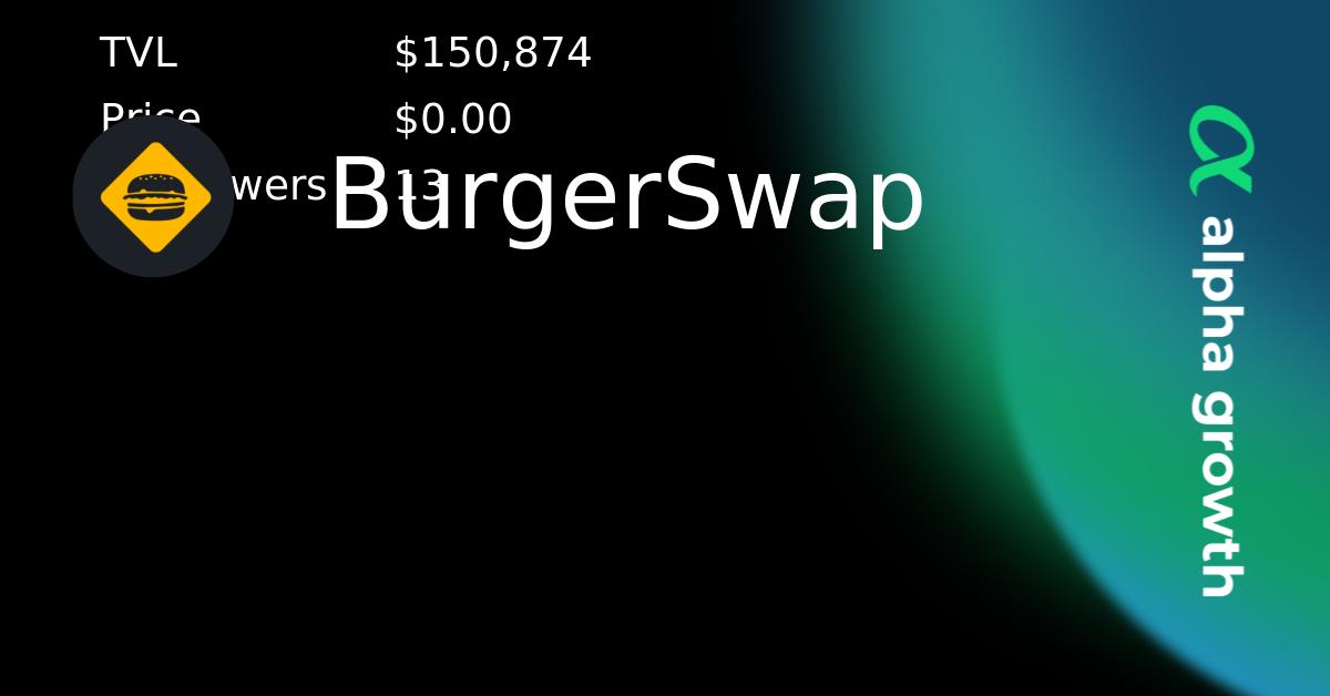 Burger Swap & burger Token Crypto Analytics & User Data | AlphaGrowth