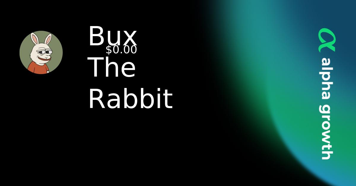 Bux The Rabbit & bux Token Crypto Analytics & User Data | AlphaGrowth
