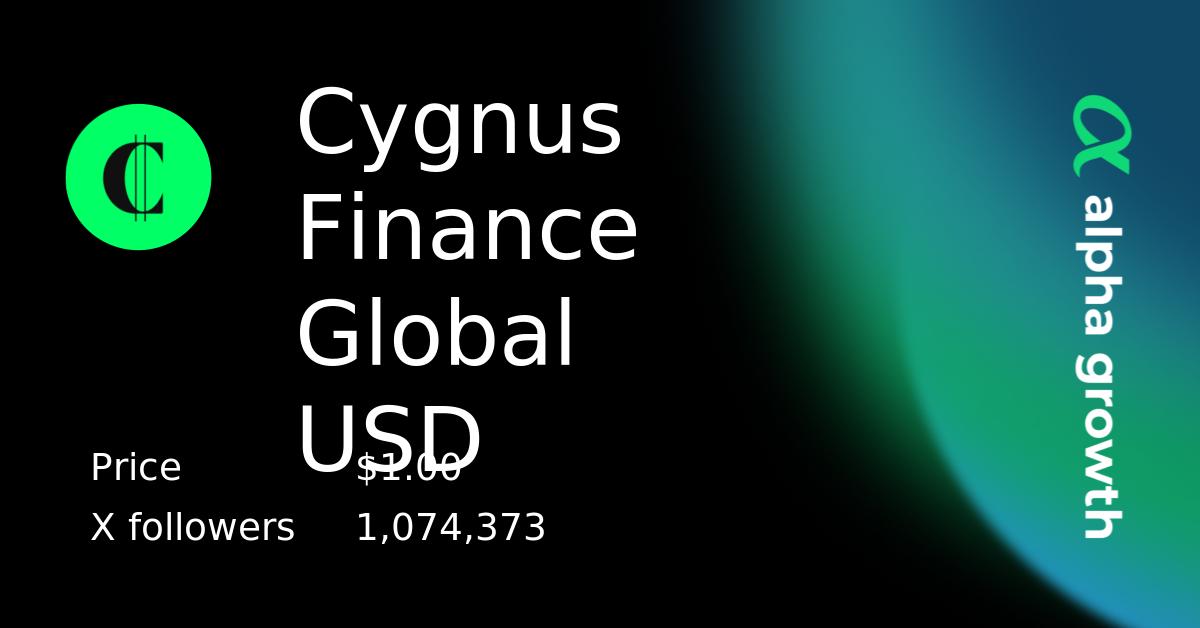 Cygnus Finance Global USD & cgusd Token Crypto Analytics & User Data | AlphaGrowth
