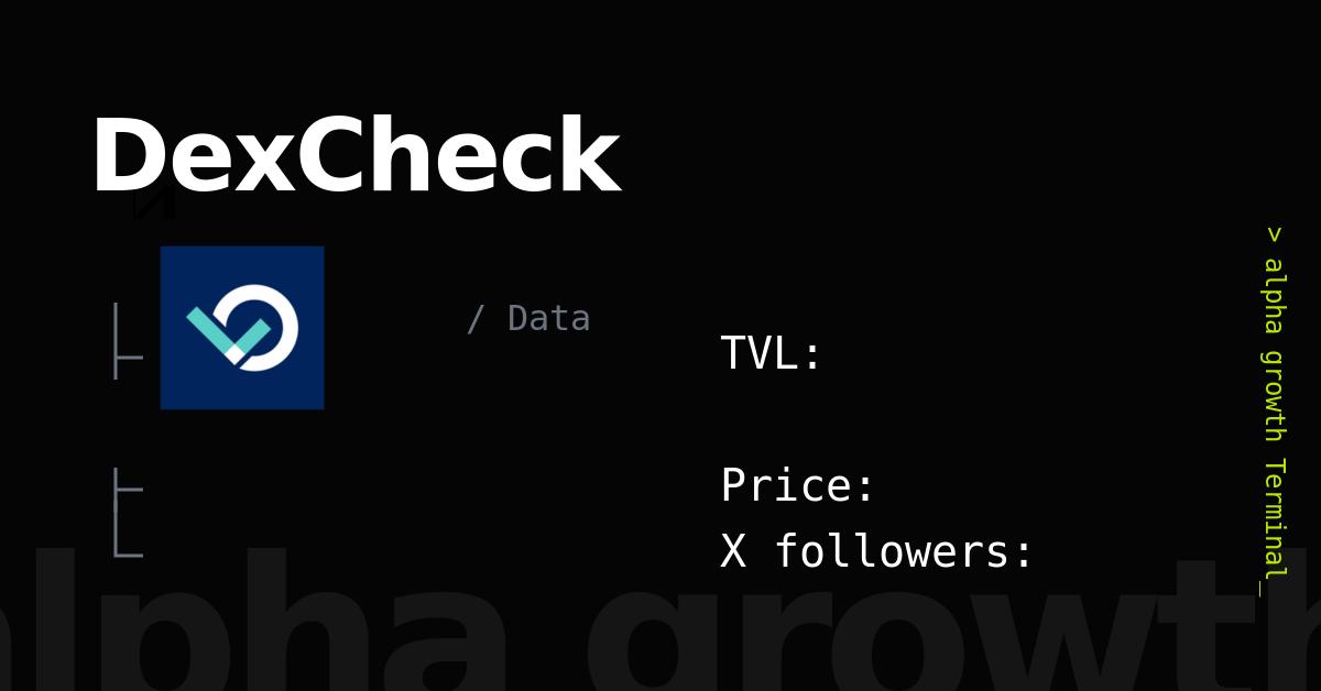 DexCheck & dxcheck Token Crypto Analytics & User Data | AlphaGrowth