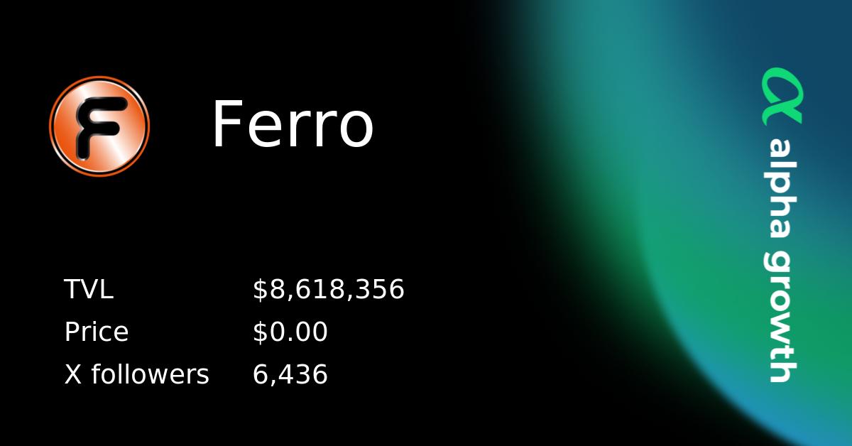 Ferro & fer Token Crypto Analytics & User Data | AlphaGrowth