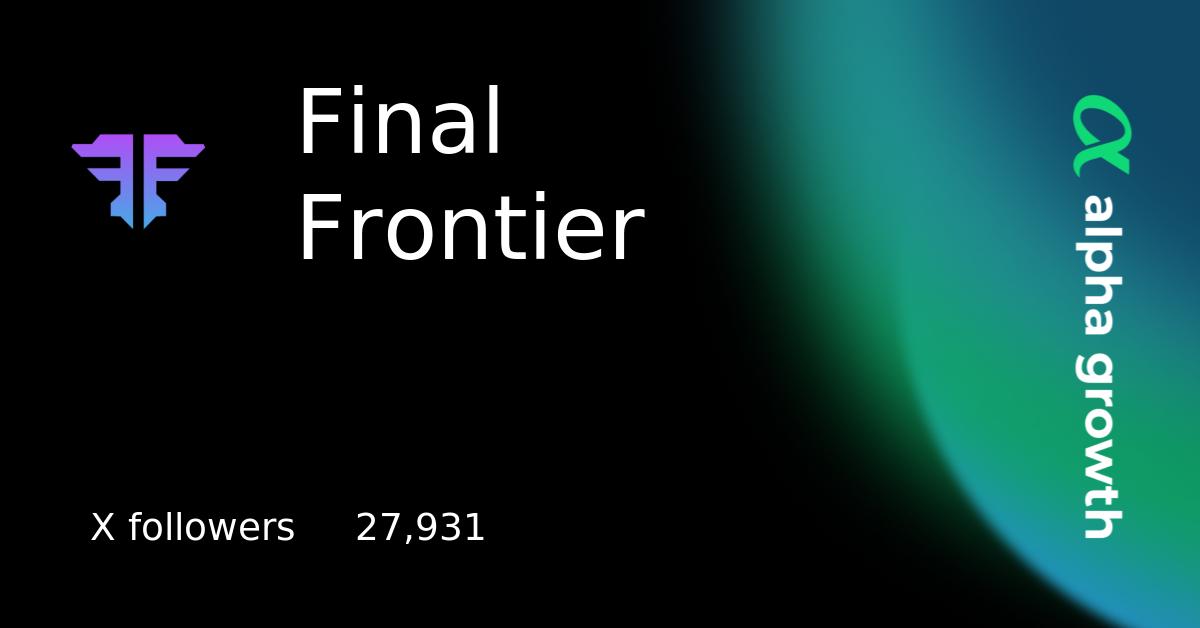 Final Frontier & frnt Token Crypto Analytics & User Data | AlphaGrowth