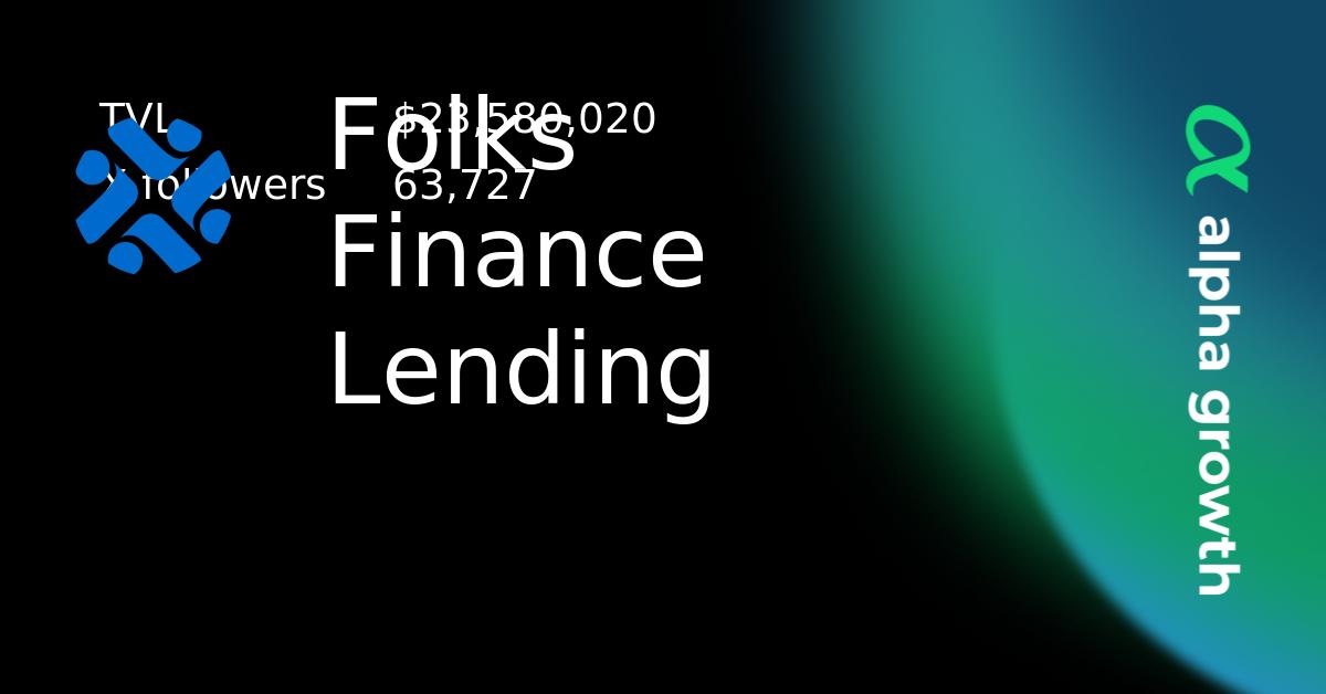 Folks Finance Lending & FOLKS Token Crypto Analytics & User Data ...