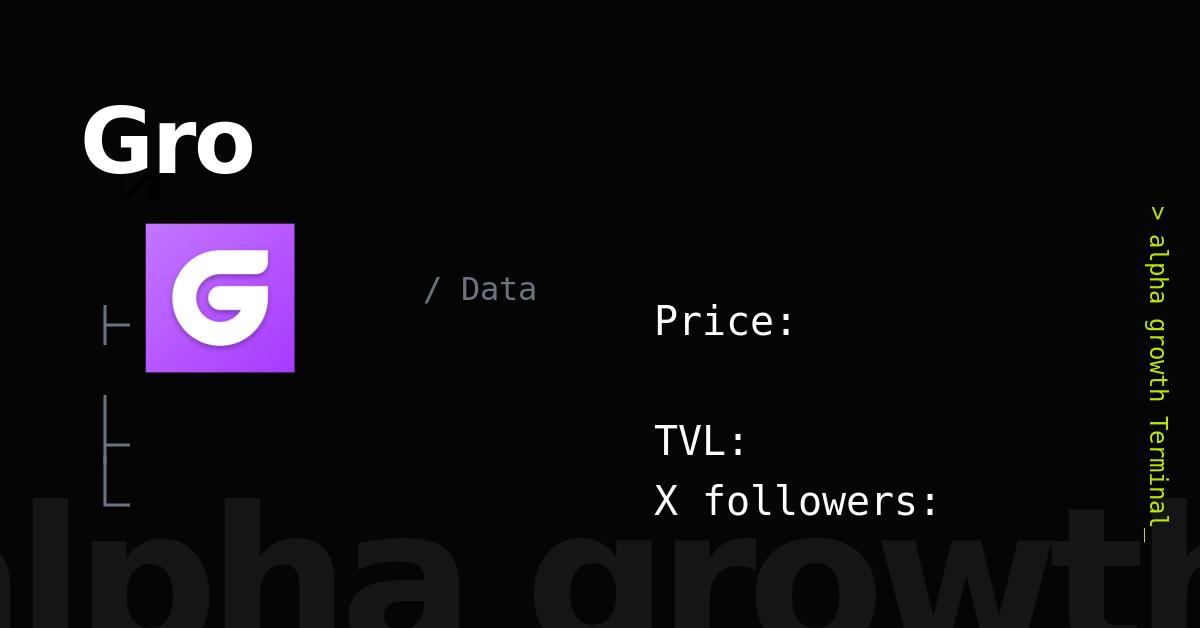 Gro & GRO Token Crypto Analytics & User Data | AlphaGrowth