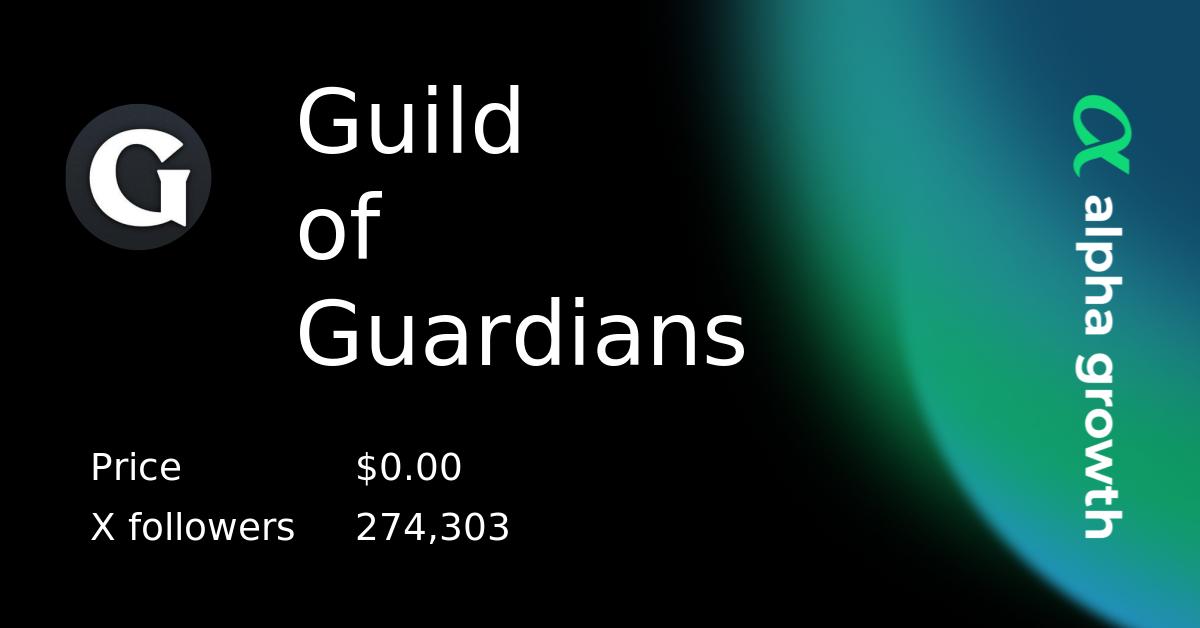 Guild of Guardians & gog Token Crypto Analytics & User Data | AlphaGrowth