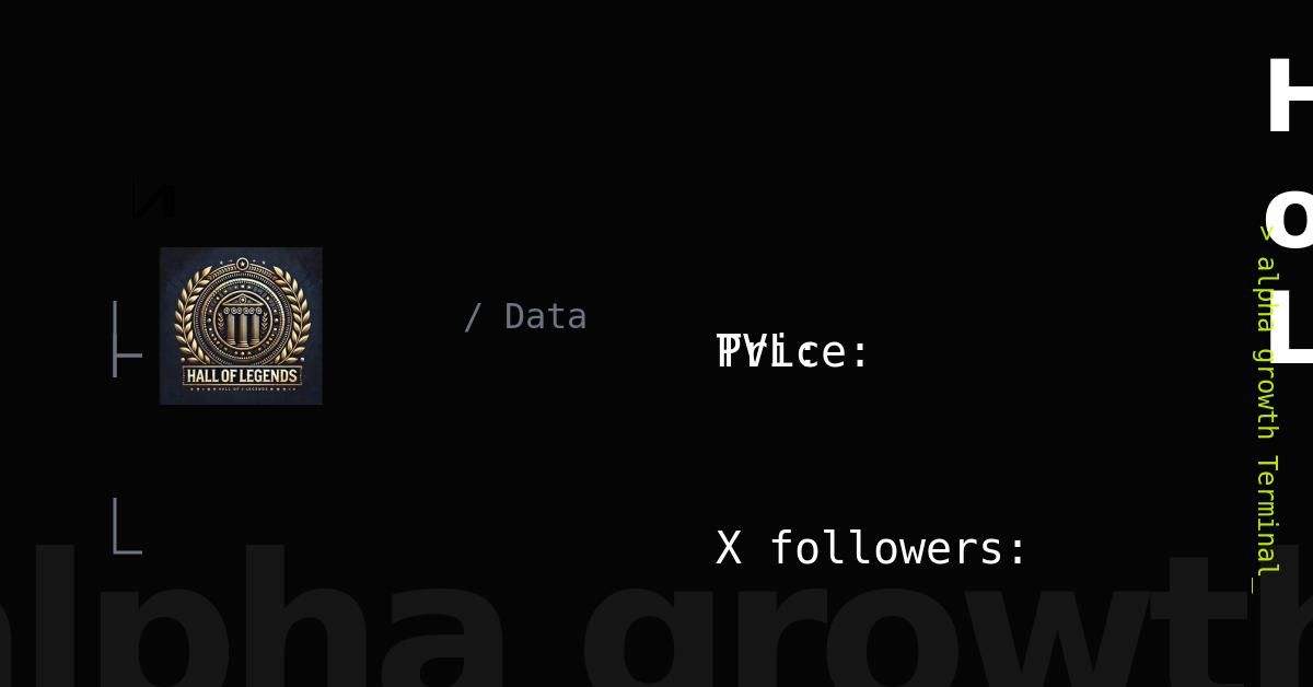 Hall of Legends & hol Token Crypto Analytics & User Data | AlphaGrowth