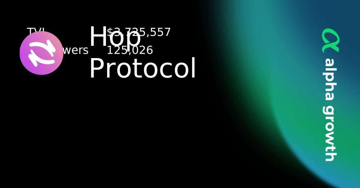 Hop Protocol & HOP Token Crypto Analytics & User Data | AlphaGrowth