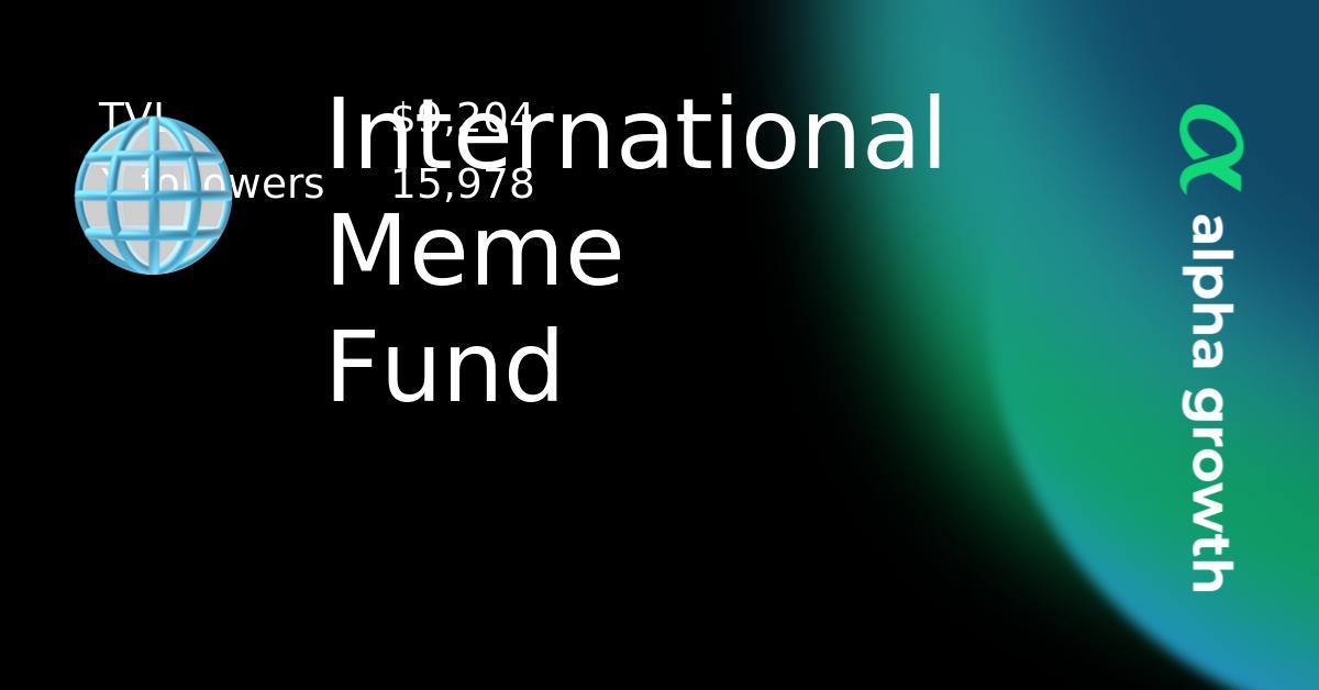 International Meme Fund Crypto Analytics & User Data | AlphaGrowth