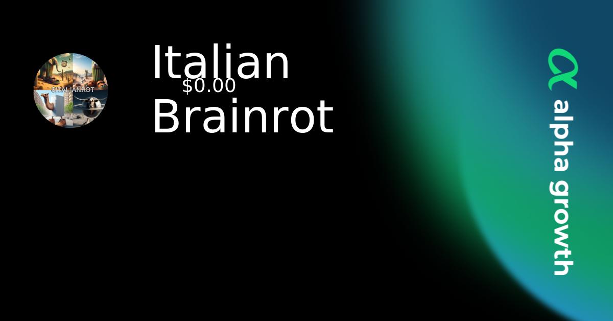 Italian Brainrot & italianrot Token Crypto Analytics & User Data ...