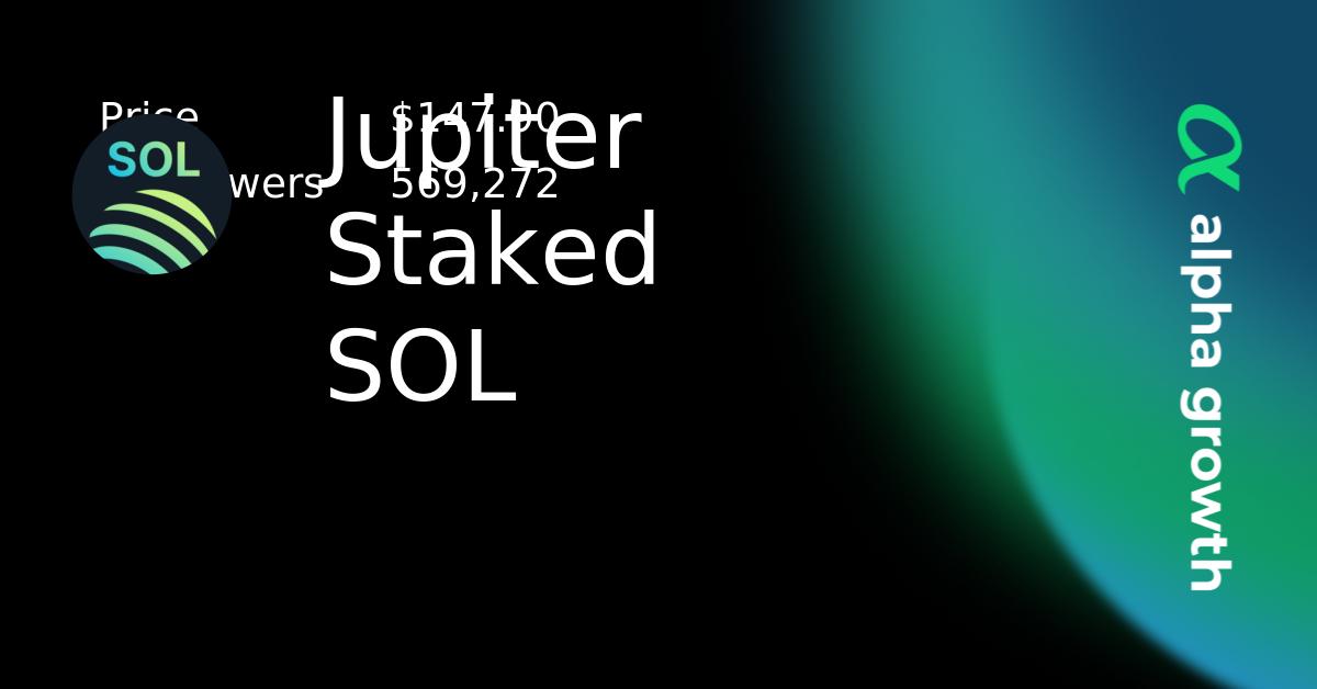 Jupiter Staked SOL & jupsol Token Crypto Analytics & User Data ...