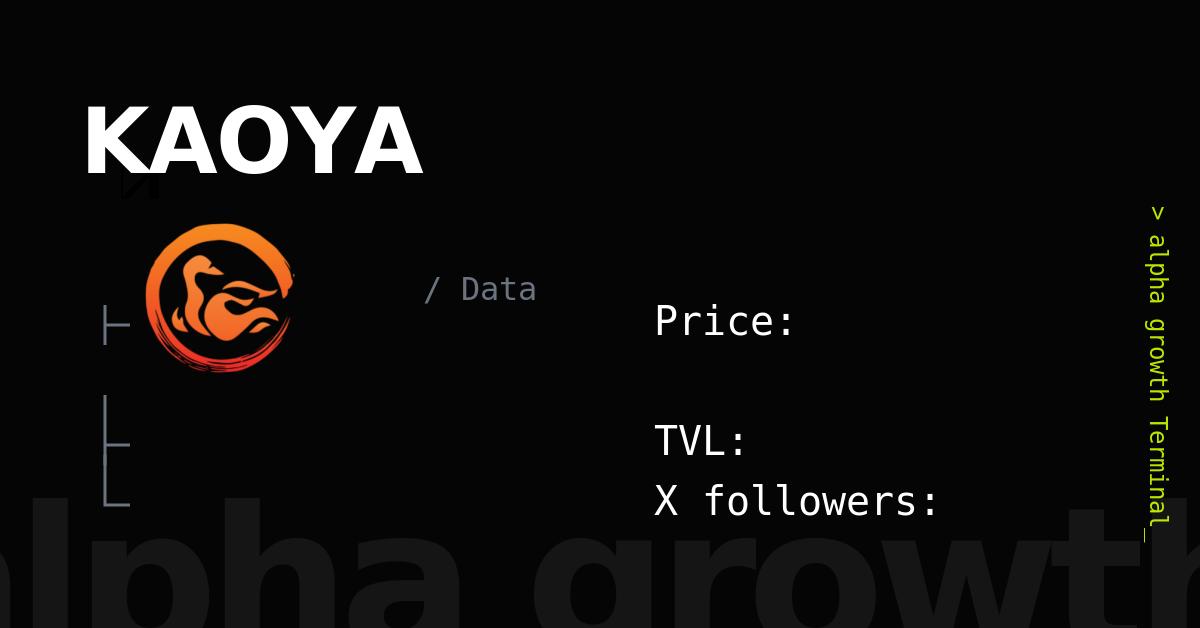 KAOYA & kaoya Token Crypto Analytics & User Data | AlphaGrowth