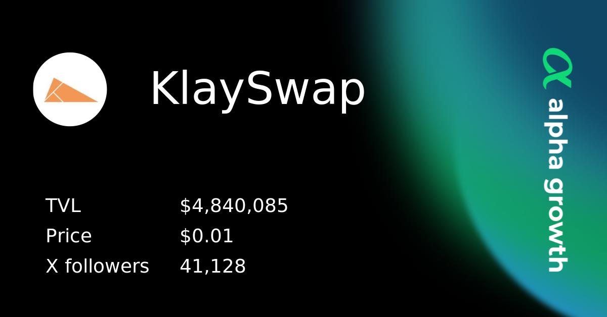 KlaySwap & KSP Token Crypto Analytics & User Data | AlphaGrowth