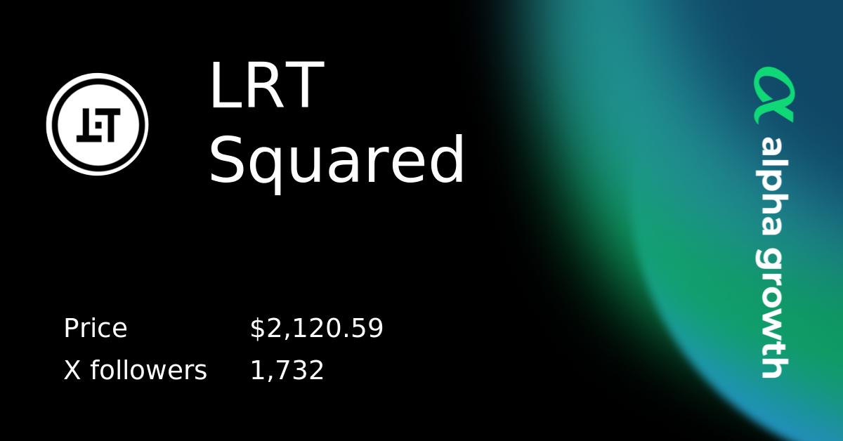 LRT Squared & lrt2 Token Crypto Analytics & User Data | AlphaGrowth