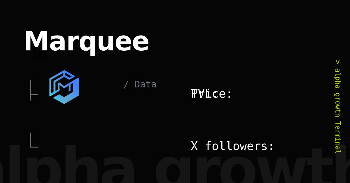 Marquee & marq Token Crypto Analytics & User Data | AlphaGrowth