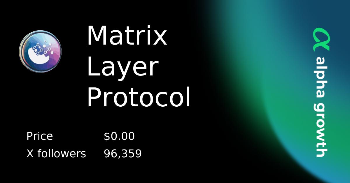 Matrix Layer Protocol And Mlp Token Crypto Analytics And User Data