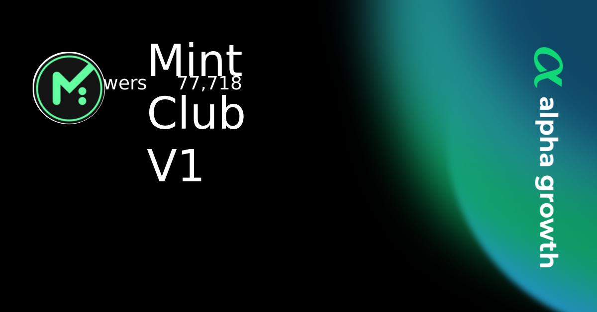 Mint Club V1 & MINT Token Crypto Analytics & User Data | AlphaGrowth