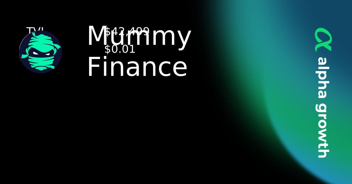 Mummy Finance & MMY Token Crypto Analytics & User Data | AlphaGrowth