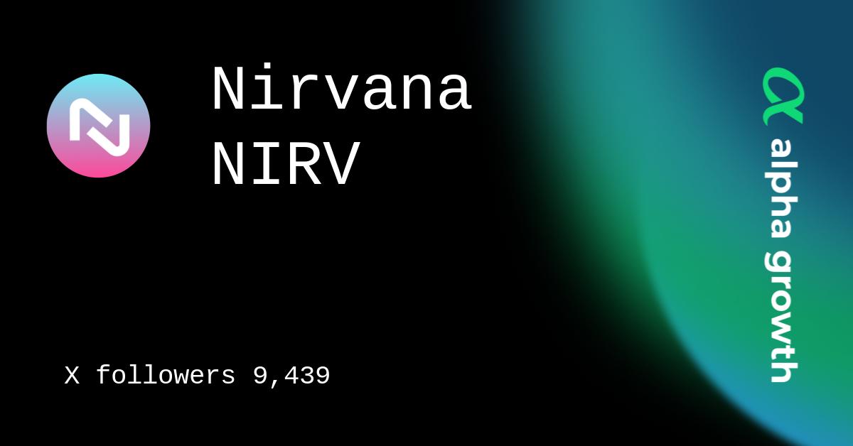 Nirvana NIRV & nirv Token Crypto Analytics & User Data | AlphaGrowth