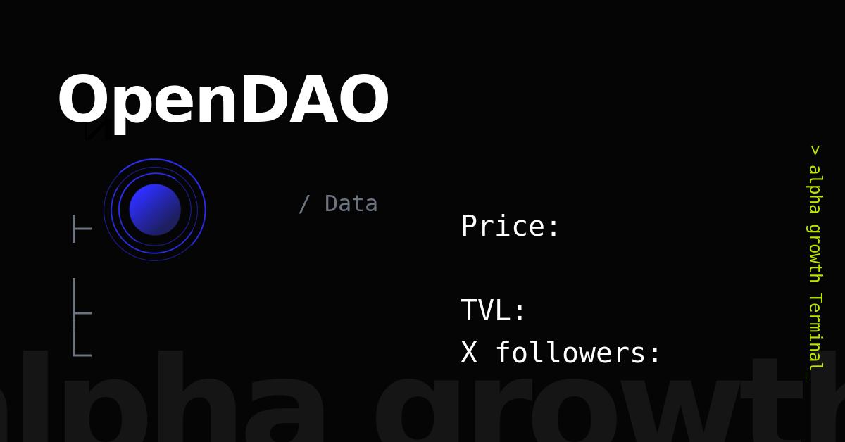 OpenDAO & pOPEN Token Crypto Analytics & User Data | AlphaGrowth