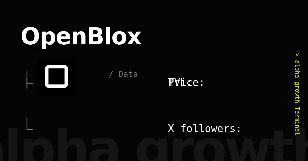 OpenBlox & obx Token Crypto Analytics & User Data | AlphaGrowth