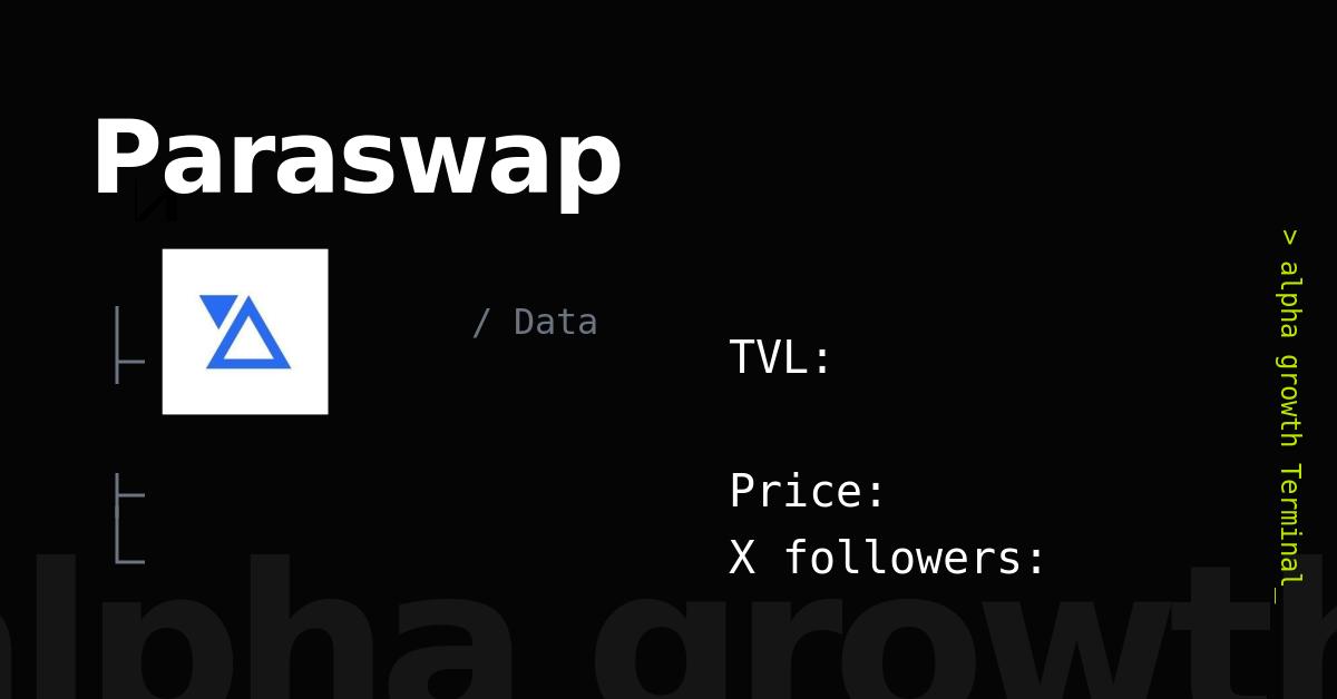 Paraswap & PSP Token Crypto Analytics & User Data | AlphaGrowth