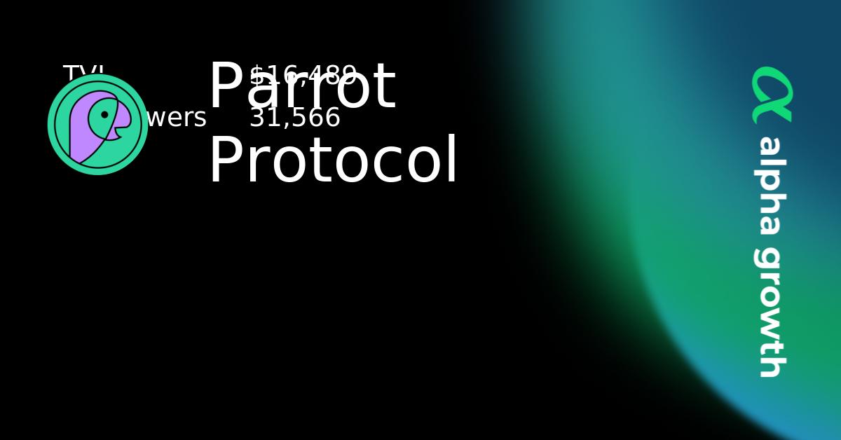 Parrot Protocol Prt Token Crypto Analytics User Data Alphagrowth