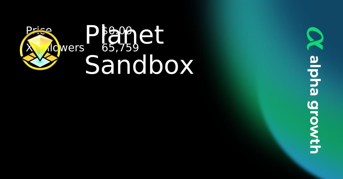Planet Sandbox & psb Token Crypto Analytics & User Data | AlphaGrowth