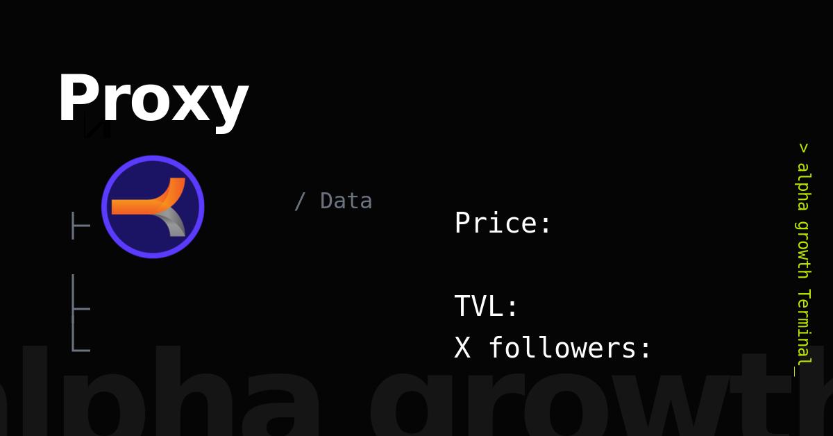 Proxy & prxy Token Crypto Analytics & User Data | AlphaGrowth