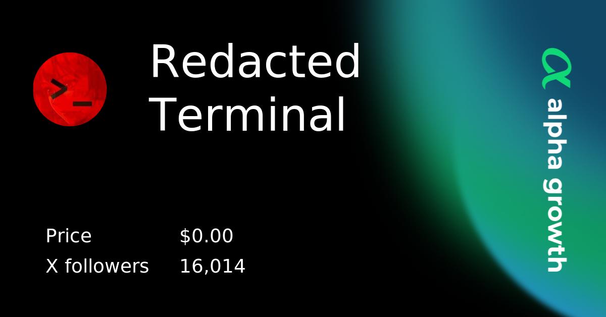 Redacted Terminal & Token Crypto Analytics & User Data | AlphaGrowth