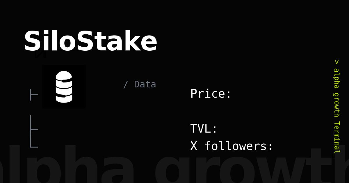 SiloStake Crypto Analytics & User Data | AlphaGrowth