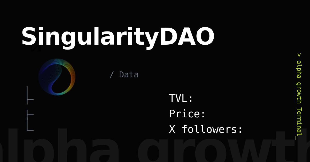 SingularityDAO & sdao Token Crypto Analytics & User Data | AlphaGrowth