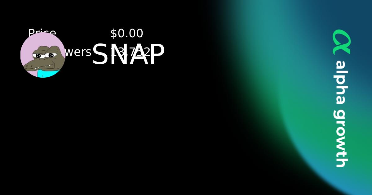 SNAP & $nap Token Crypto Analytics & User Data | AlphaGrowth