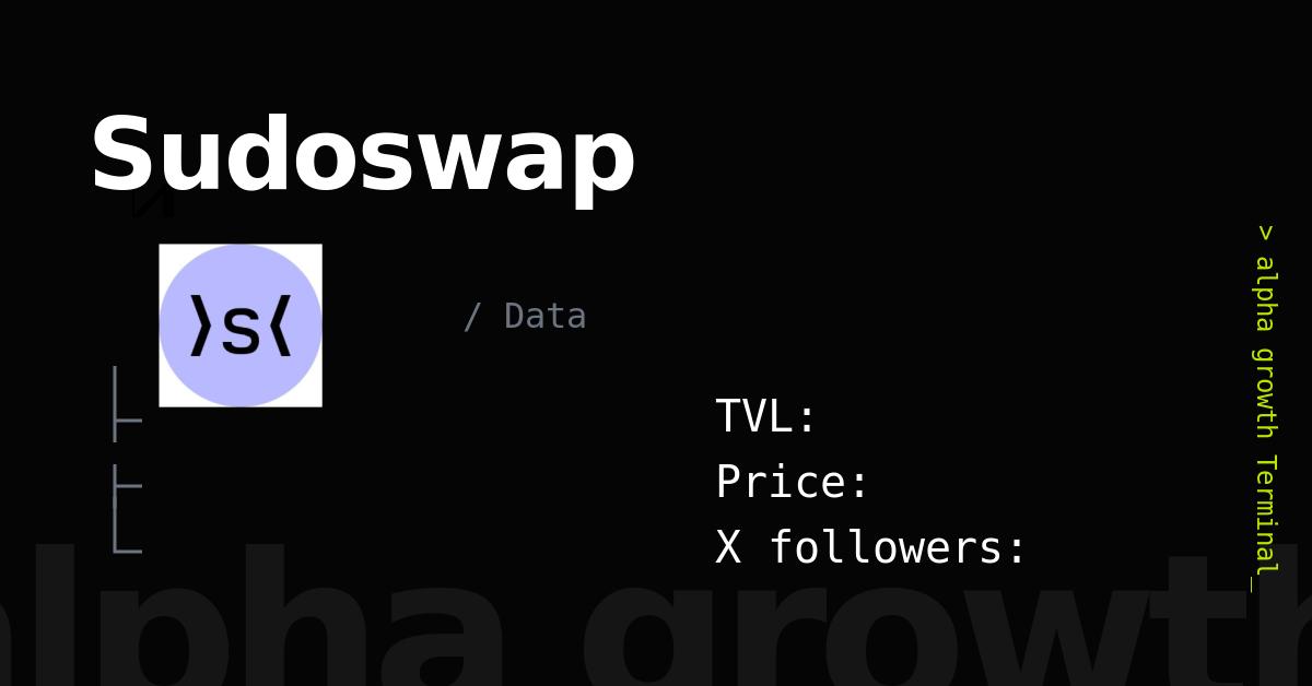 Sudoswap Crypto Analytics & User Data | AlphaGrowth