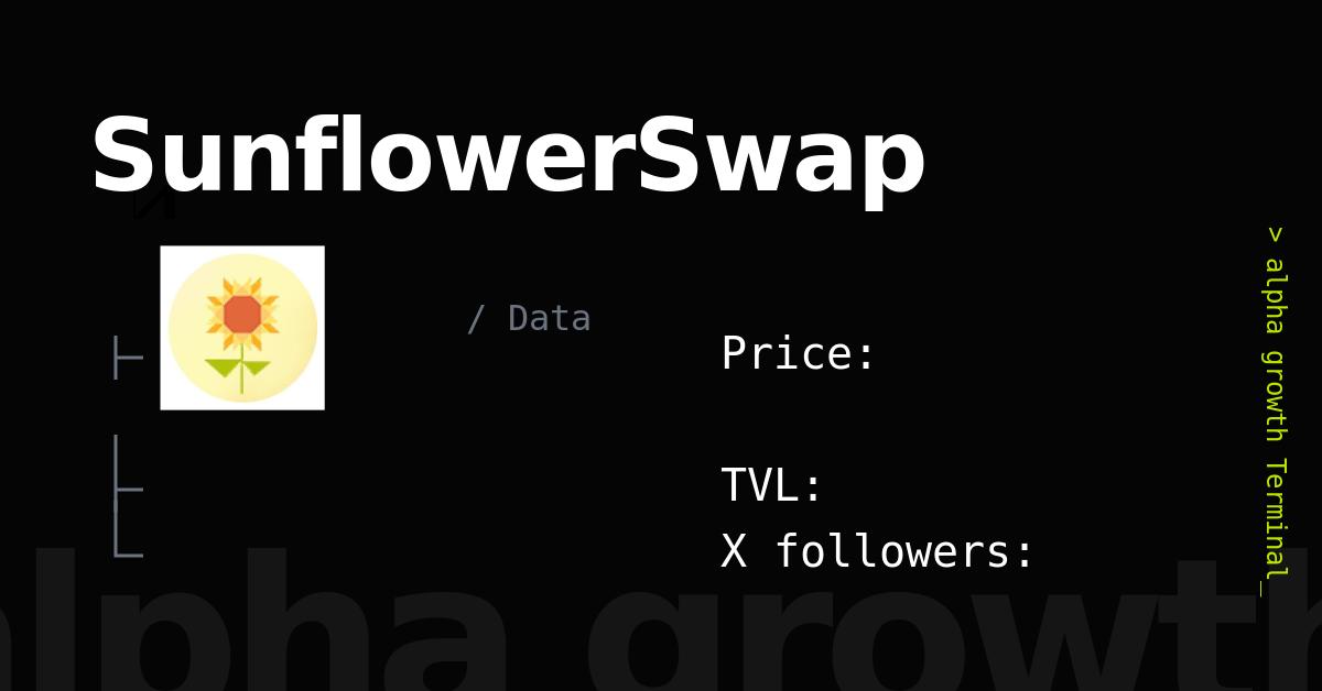 SunflowerSwap & SFR Token Crypto Analytics & User Data | AlphaGrowth