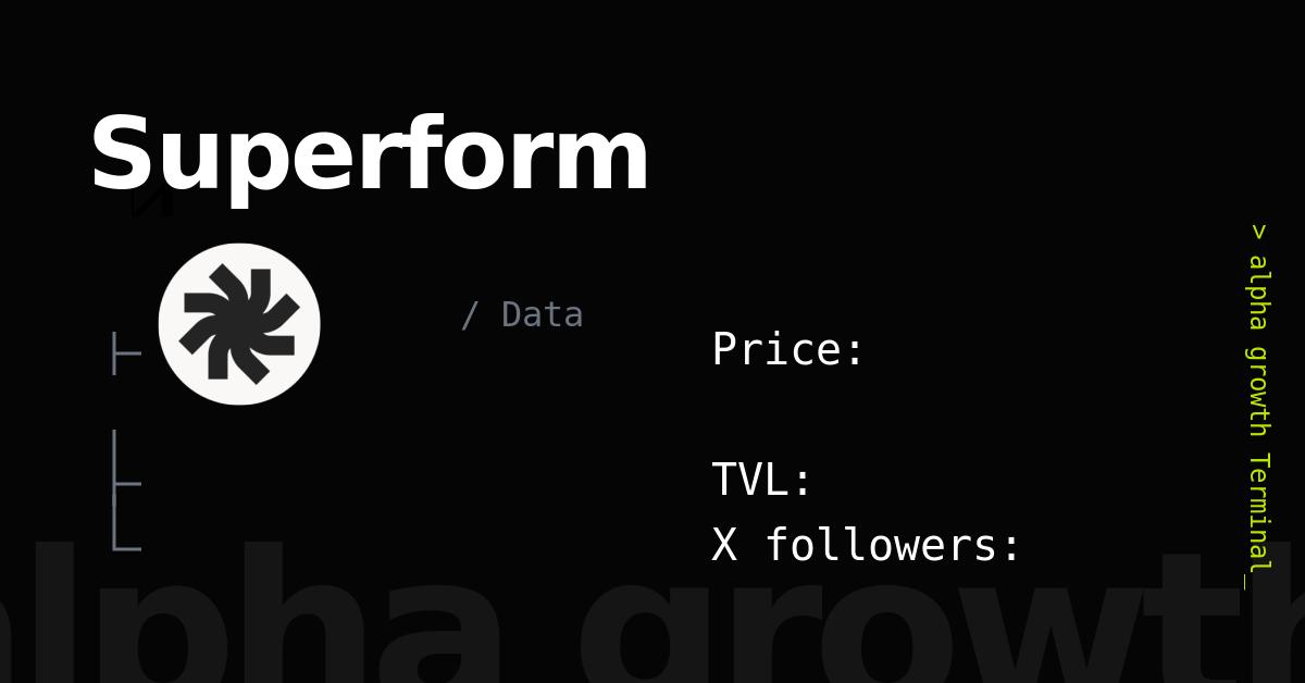Superform Crypto Analytics & User Data | AlphaGrowth