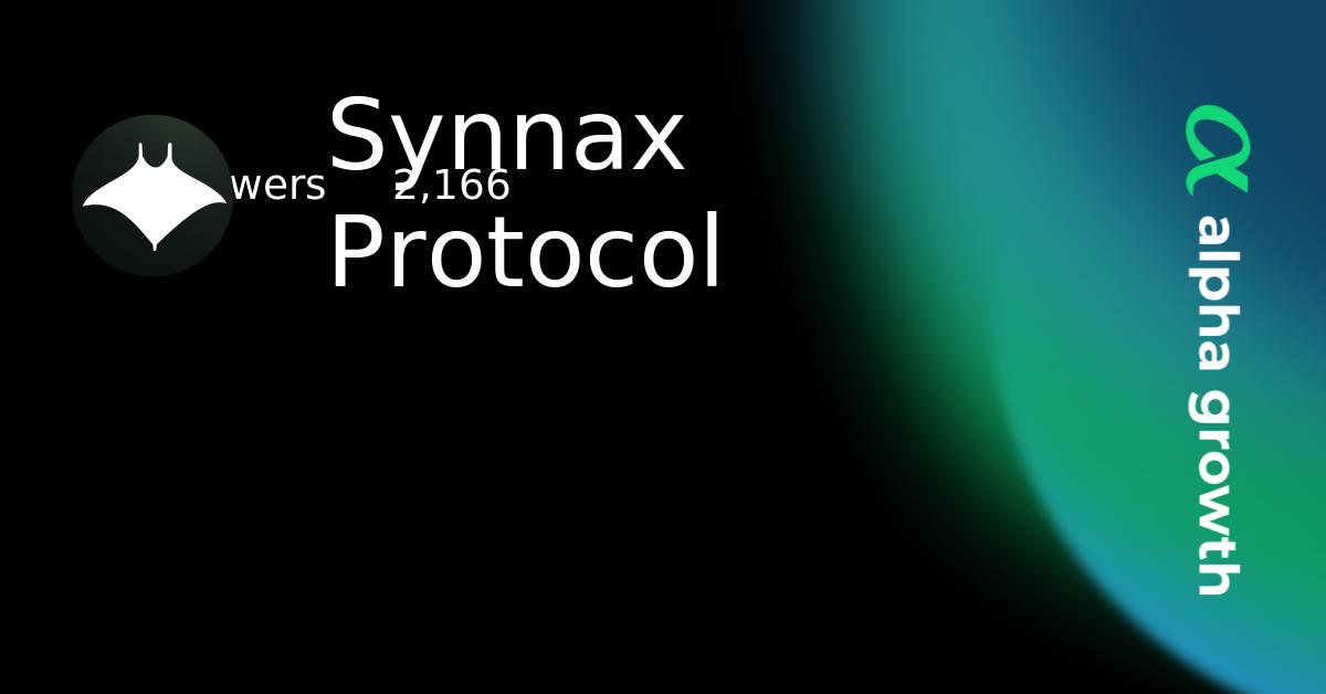 Synnax Protocol Crypto Analytics & User Data | AlphaGrowth
