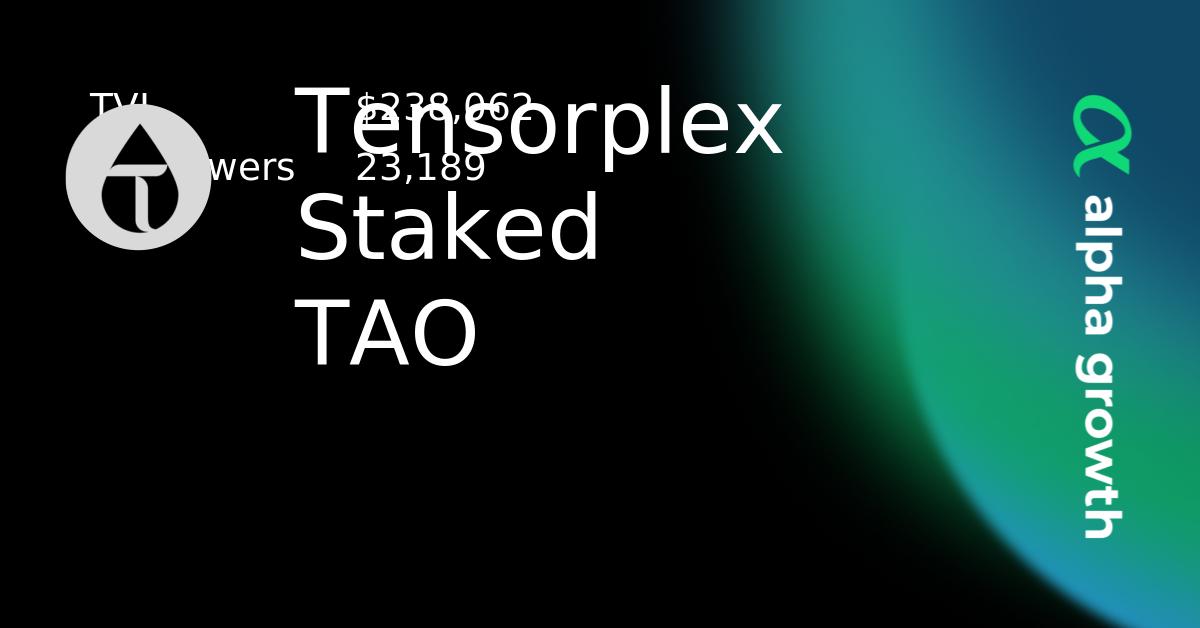 Tensorplex Staked TAO & sttao Token Crypto Analytics & User Data ...