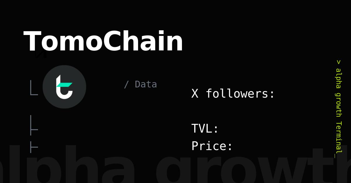TomoChain & tomo Token Crypto Analytics & User Data | AlphaGrowth