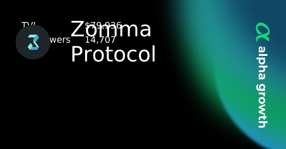Zomma Protocol Crypto Analytics & User Data | AlphaGrowth
